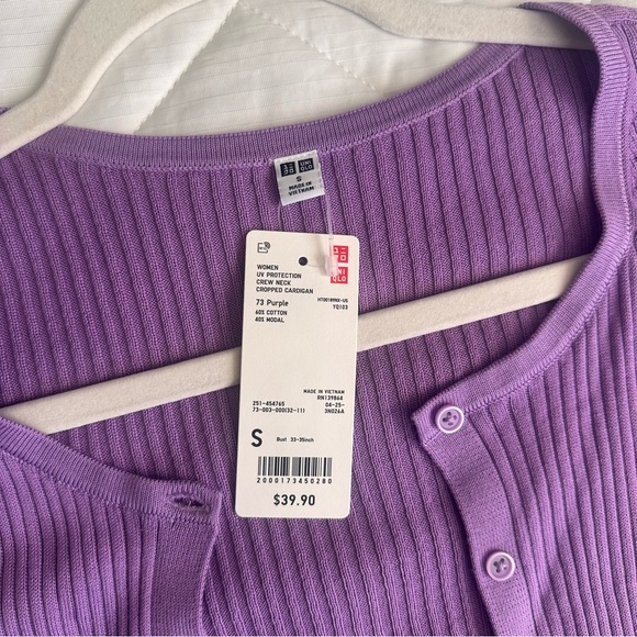 Uniqlo | Sweaters | Uniqlo Uv Protection Crew Neck Cropped Cardigan ...